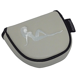 ReadyGOLF Mudflap Girl Embroidered Grey Putter Cover Mallet