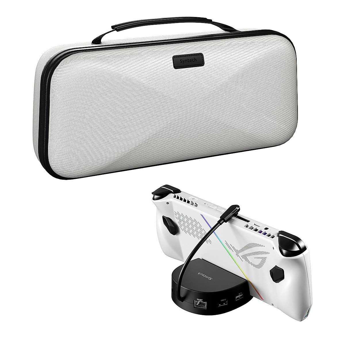 Syntech Hard Carrying Case and Mini Dock Station Compatible with ASUS ROG Ally Console and Accessories.