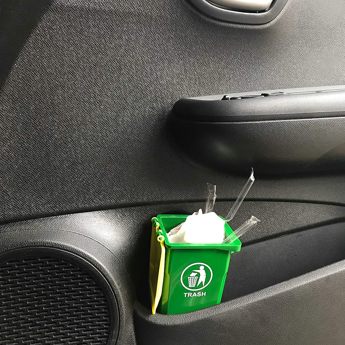 Wiosi Mini Curbside Garbage Trash Bin Pen Holder and Unique Tiny Size Recycle Can Set Pencil Cup Desktop Organizer Green Blue 2-Pack