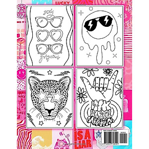 101 Preppy Aesthetic Coloring Book: Y2K Coloring Pages With Preppy and Aesthetic Illustrations for Teens, Kids and Adults To Color and Have Fun
