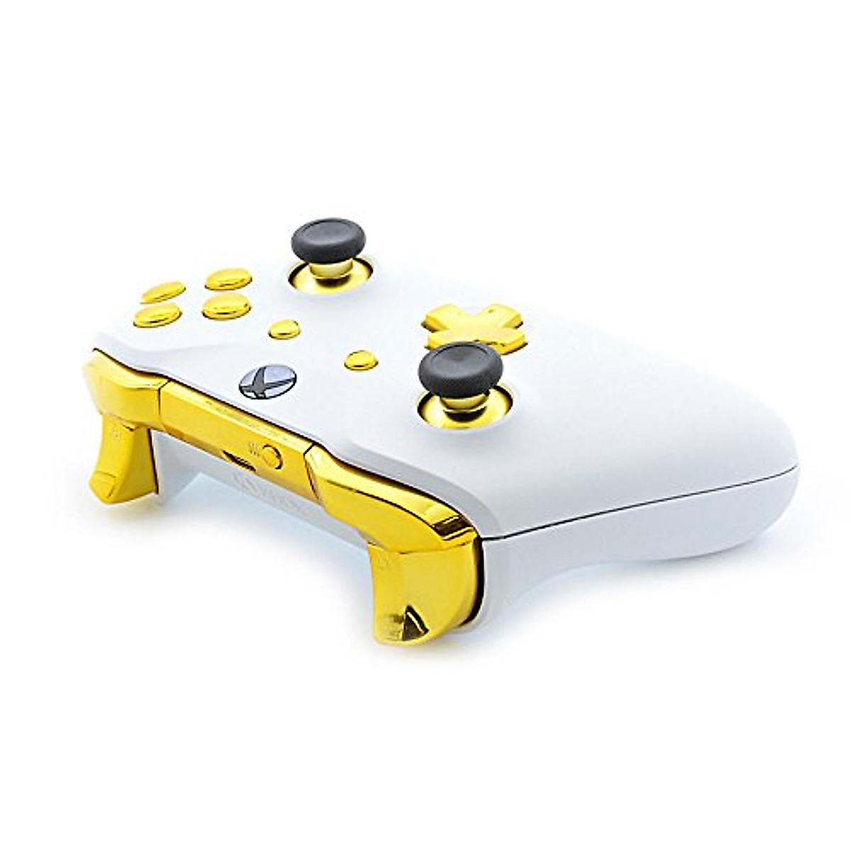 "White/Gold" UN-MODDED Custom Controller compatible with Xbox One S/X Unique Design (with 3.5 jack)