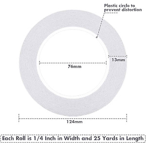 Double Sided Adhesive Tape, Cridoz 9 Rolls Double-Side Craft Tape for Card Making, Scrapbooking, DIY Crafts and Office School Stationery Supplies (1/4 Inch, 25 Yards Per Rool)