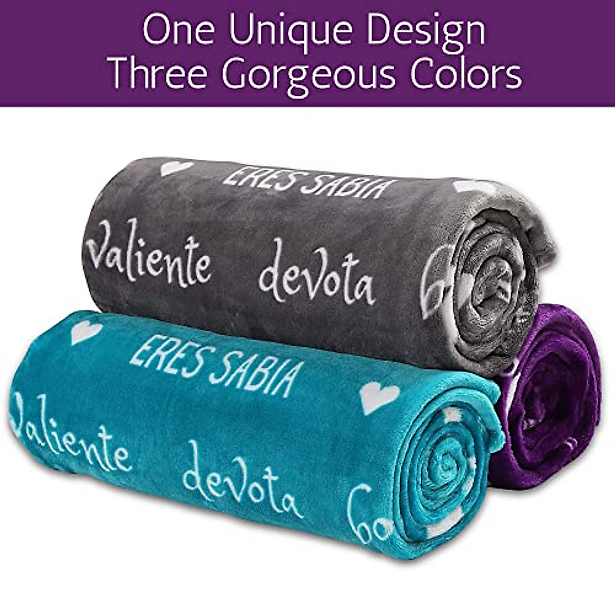 FILO ESTILO Mothers Day Gifts for Abuela in Spanish, Abuela Blanket, Feliz Dia de las Madres, Regalos para Abuela en Español for Birthday/Cumpleaños from Los Nietos, 60x50 Inches (Purple, Fleece)