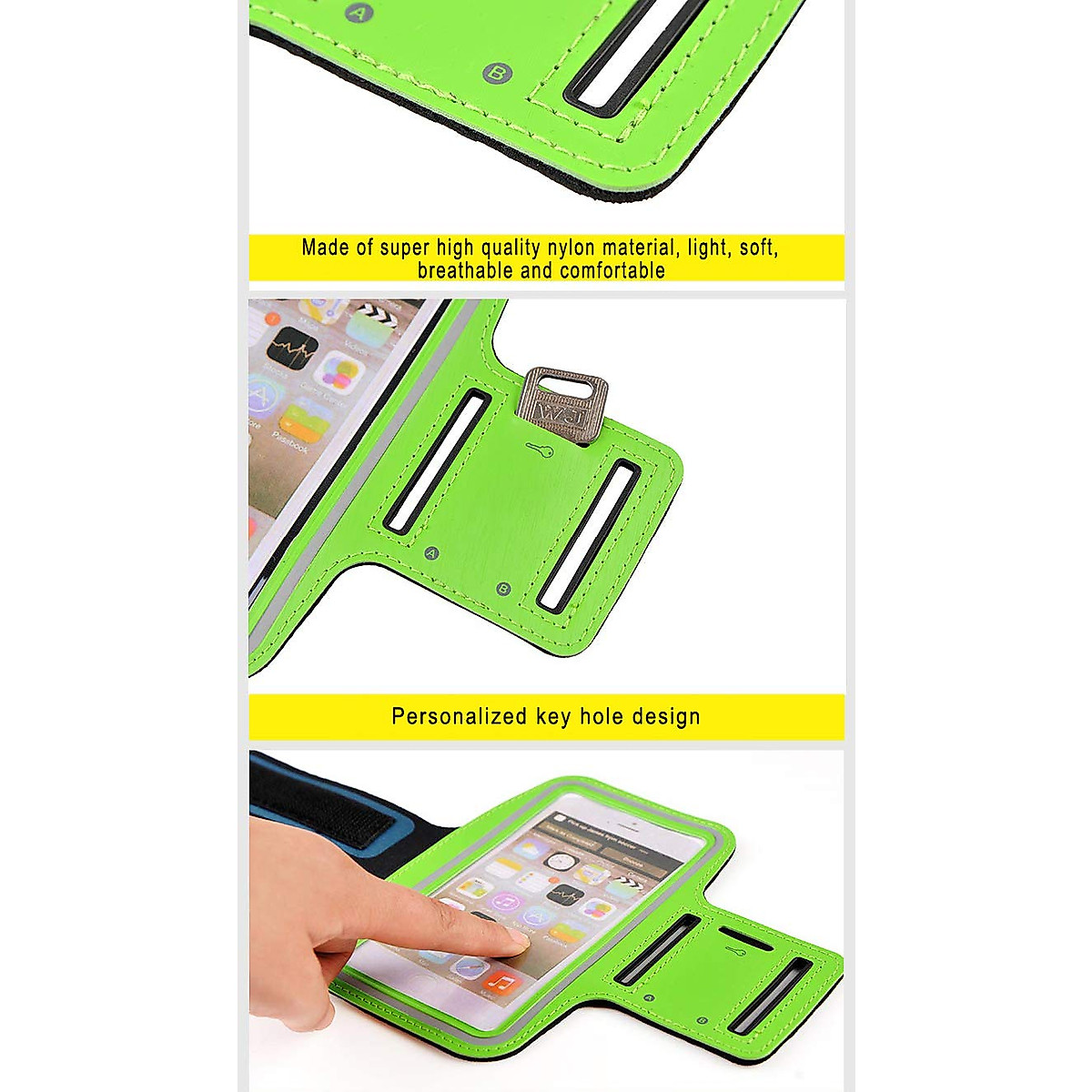 Tram Water Resistant Arm Band for Running, Hiking and Walking Fits iPhone X/XR/Xs Max 8 7 6/6s Plus. Also Samsung Galaxy S9 + S8/S7/S6 (Black, 4.7)