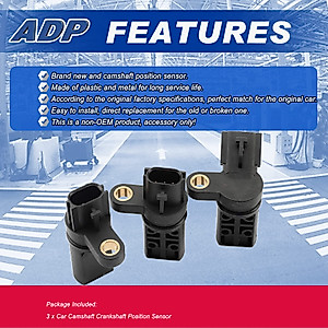 Camshaft Position Sensor Phase Set of 3 - Fits 3.5L, 4.0L V6 Nissan Altima, Murano, Maxima, 350Z, Quest, Pathfinder, Infiniti FX35, G35, QX45, M35 - Replaces 23731-AL61A, 237316J90B, 23731-AL61C