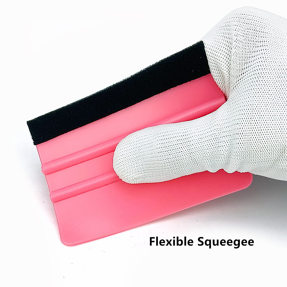 Umaki 2Piece Plastic Vinyl Scraper Car Tint Film Tools Decal Applicator with Micro Fiber Felt, Scratchless Durable Plastic Squeegee for Craft Adhesive Vinyl, Automotive Vinyl Film Wrap Graphic, Pink