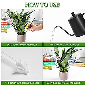 jiuhexuj Plant Watering Globes - 4 Pack Iridescent Rainbow Gradient Color Clear Glass Plant Watering Devices - Self Watering Planter Insert for Indoor and Outdoor Plants - Measures 9" L x 2.9" D