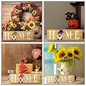 St. Patrick's Day Gnome Home Sign Interchangeable Home Sign with 8 Seasonal Magnet Rustic St. Patrick's Day Wooden Sign Table Top Shelf Decor 8 LED Lights for Holiday Farmhouse Door Welcome DIY Decor