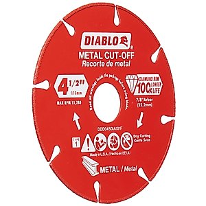 Freud DDD045DIA101F Diamond Metal Cut-Off Wheel, 4.5-in. - Quantity 5