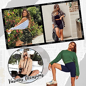 Sundwudu 4 Pack Biker Shorts for Women - 5”/8” High Waist Tummy Control Summer Workout Shorts for Running Yoga Athletic