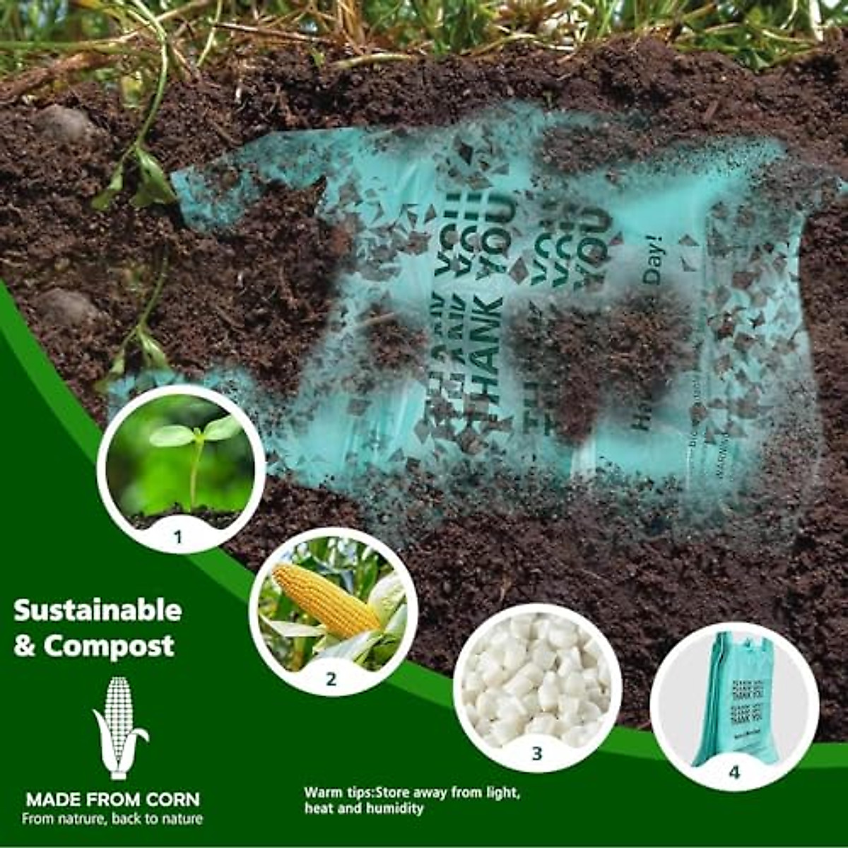 AYOTEE Shopping Bags for Small Business, Thank You Bags Bulk 50 Count Green Reusable Grocery Bags, T Shirt Bags with Handles, Standard Supermarket Size (12"x6.5"x22") Restaurants,Grocery Store