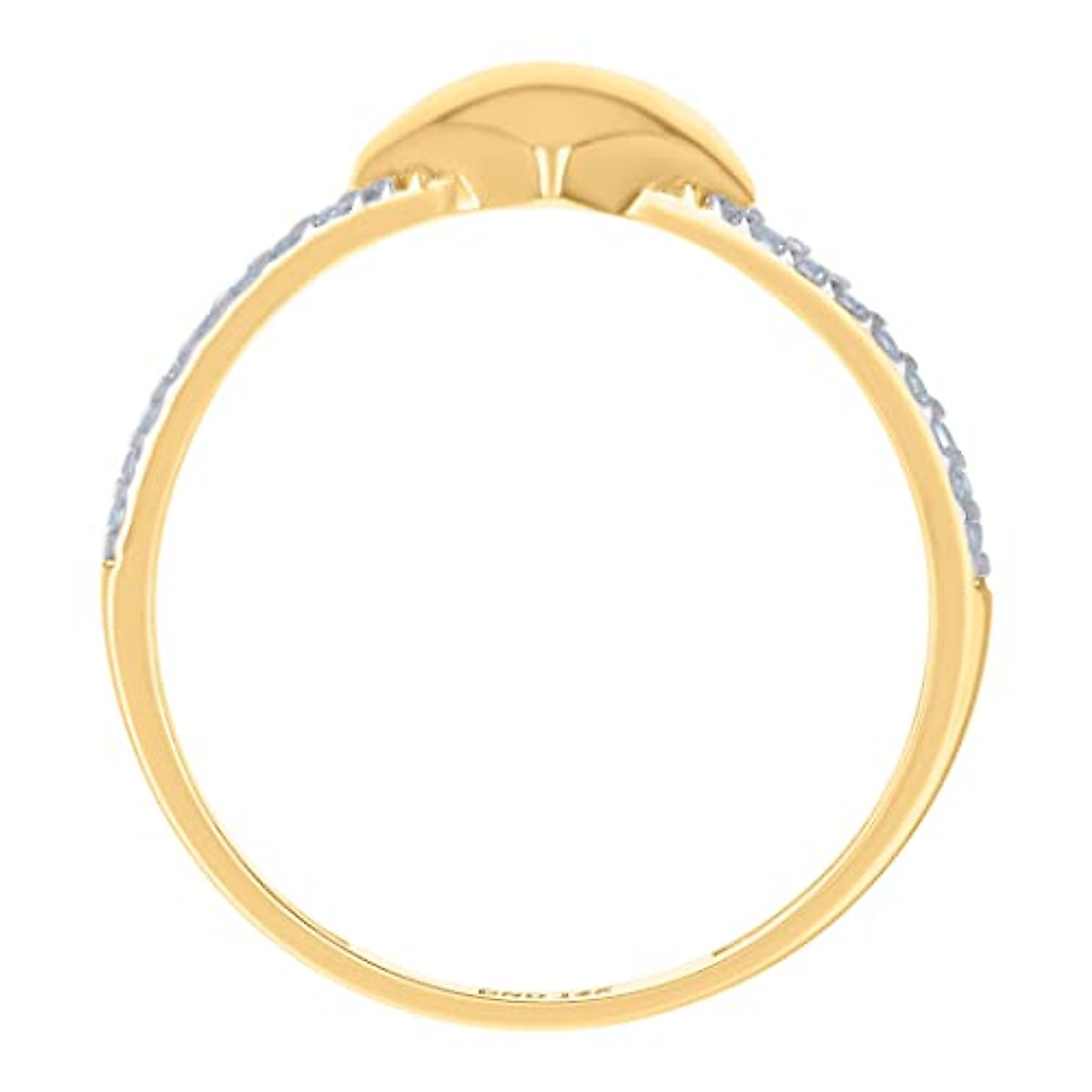 14k Two tone Gold Womens CZ Cubic Zirconia Simulated Diamond Love Heart Ring Measures 7.2mm Long Jewelry for Women