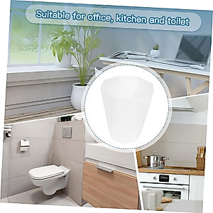 GARVALON 1pc uncovered Waste bin Small Trash can Trash bin for car Kitchen Waste bin Bathroom Garbage can Waste Container Plastic Waste Basket Trash Can Wastebasket Office White Button Mini