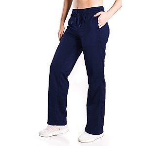 Yogipace Tall Women's Water Resistant Thermal Fleece Pants Winter Lounge Running Sweatpants with Pockets,35",Navy Blue,L
