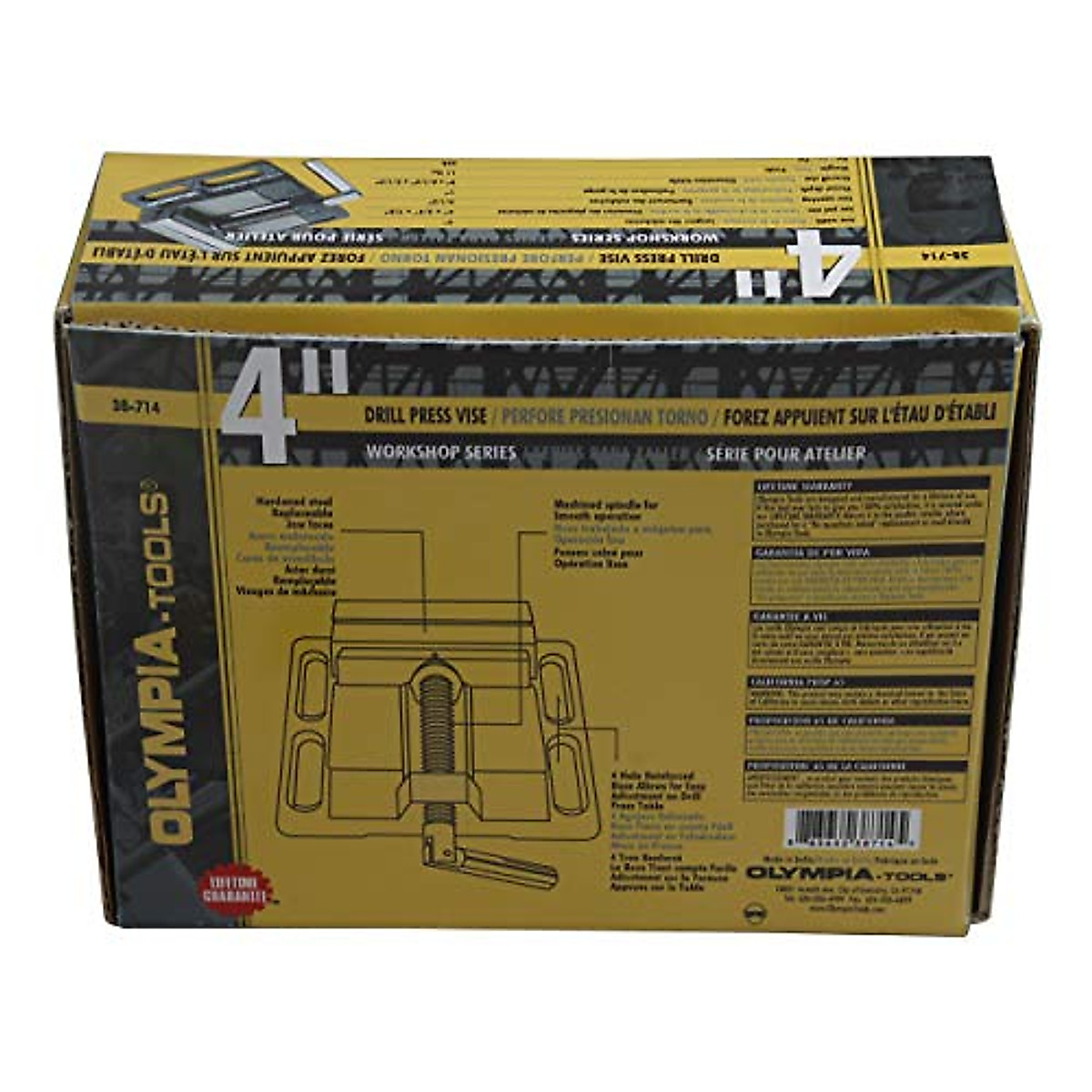 Olympia Tools Flat Drill Press Vise 38-714, 4 Inches
