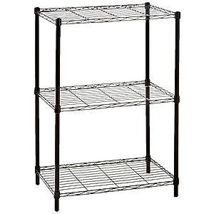 Home Basics Wire Shelving Storage Unit (3 Tier, Black)