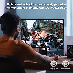 Dbilida VESA Certified DisplayPort 2.1 Cable 6.6ft, 16K DP 2.0 Cable Supports 80Gbps, 16K@60Hz, 8K@120Hz, 4K@240Hz/165Hz, 2K@360Hz HDR, HDCP2.2, 3D, ARC for TV, Gaming Monitor