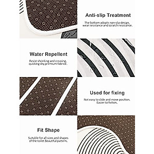 ZYLLGLOW Mid Century Modern Shower Curtain Brown Mid Boho Shower Curtain Set with Rugs, Abstract Black Bathroom Decor Accessories Bathroom Set with Shower Curtain and Rugs Curtain Set