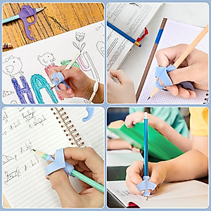 Pencil Grips for Kids Handwriting ZZWS Ergonomic 5 Fingers Pencil Grippers Posture Correction Writing Aid Grips for Toddler,Pen Grips for Beginners,School Supplies,Classroom Must Haves(4pcs)