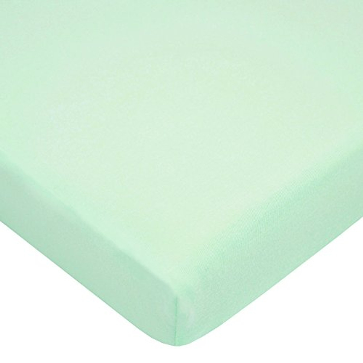 TL Care Fitted Mini Crib Sheet 24" x 38", Soft Breathable Neutral 100% Cotton Jersey Portable Sheet, Mint, for Boys and Girls, Fits Most Pack N Play and Mini Crib Mattresses