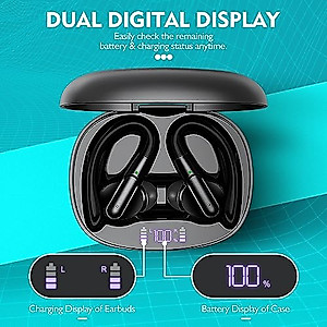 APEKX True Wireless in-Ear Bluetooth Earbuds - Effortlessly Switch Between Daily and Sports wear, Compatible with iPhone and Android, Perfect for Gym, Sports, Running and Gaming - Black