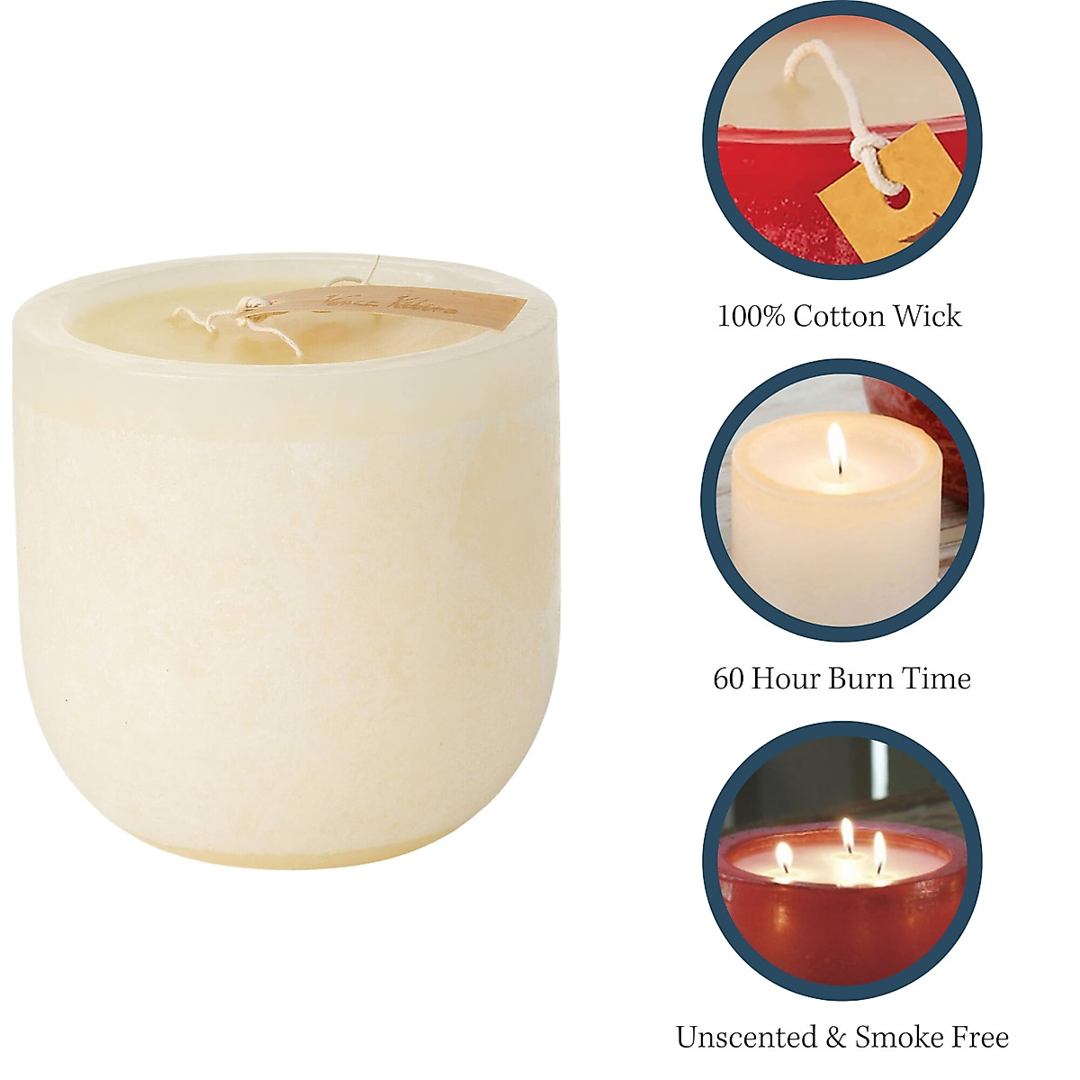 Vance Kitira Timber Goblet Candle (4.25", Melon White)