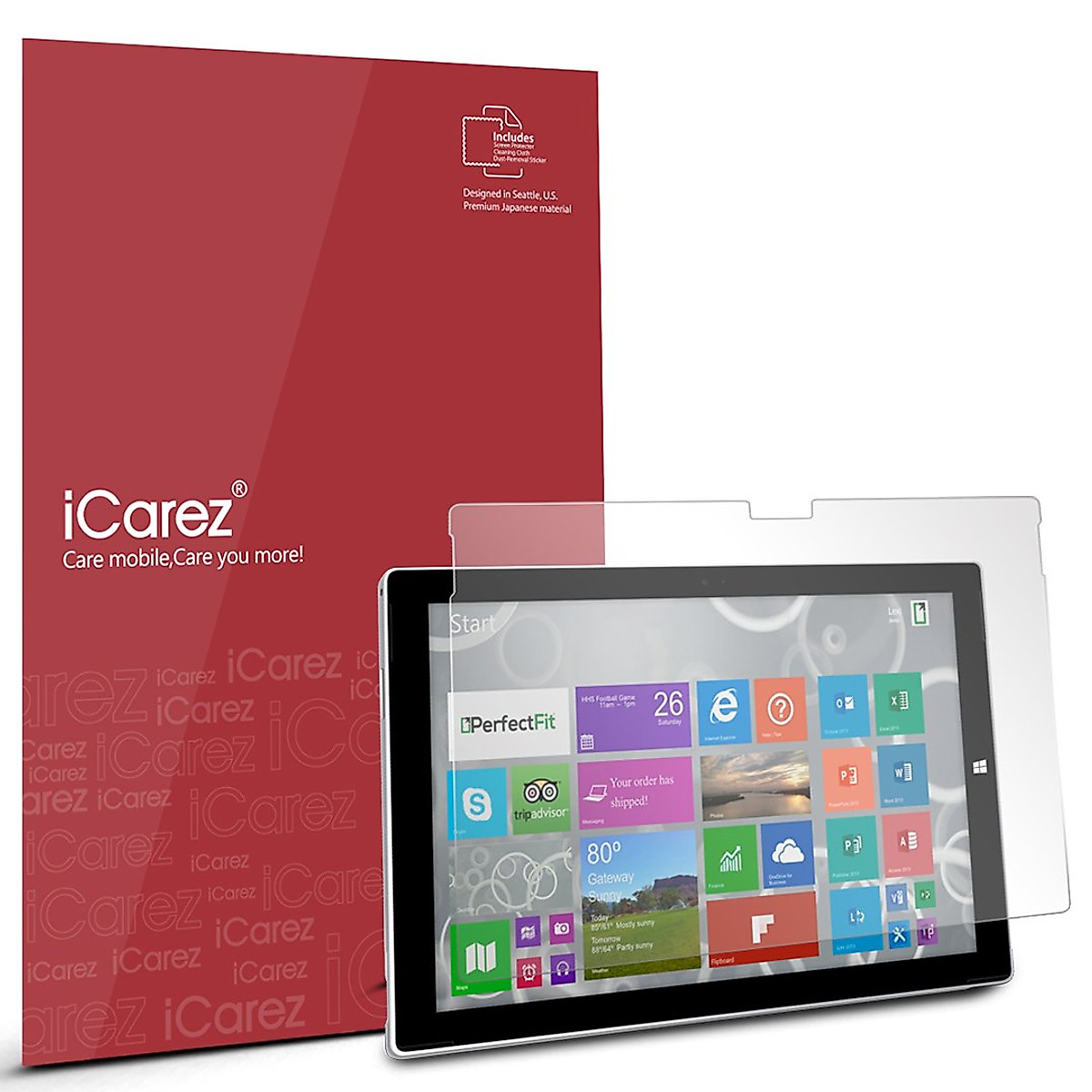 iCarez Matte Screen Protector for Surface Pro 7 / Surface Pro 6 / Surface Pro 2017 (5th Gen) / Surface Pro 4 12.3-inches, 2-Pack Anti-glare