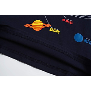 Little Boys Space Pajamas Sets for Toddler 100% Cotton Dinosaur Train Rocket Glow in Dark Sleepwear Long Sleeve 2 Piece kids Clothes Pjs 3-7T starry1-6256-6T