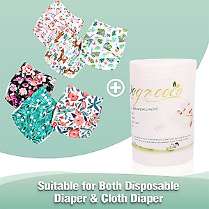 wegreeco Unscented Diaper Liners - Fragance Free and Chlorine Free Cloth Diaper Liners - 100 Sheets Per Roll (2 Roll)