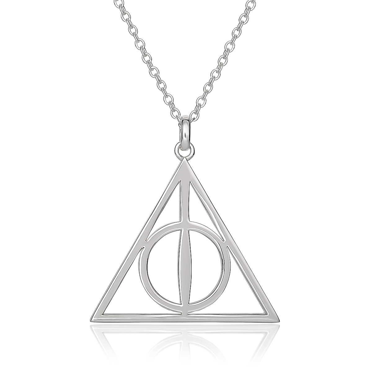Harry Potter Womens Deathly Hallows Necklace - 18-inch Chain Necklace for Women Jewelry