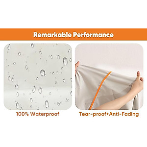 COVERR Outdoor Patio Furniture Cover, Waterproof Heavy Duty Patio Chair Cover, Patio Chair Covers 2 Pack Fits Up to 30Wx34Dx36H inches (Beige & Orange)…