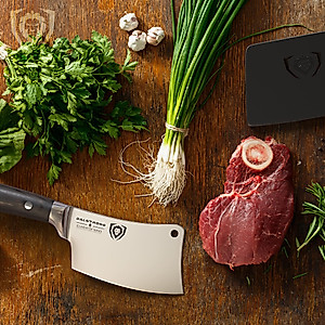 Dalstrong Meat Cleaver Knife -4.5"- Gladiator Series Elite-Heavy Duty Giftable Kitchen Knife - Black Handle-Razor Sharp Knife-Forged High Carbon German Steel -w/Sheath-NSF Certified