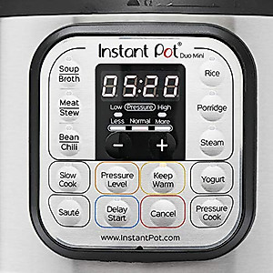 Instant Pot Duo Mini 7-in-1 Electric Pressure Cooker, Sterilizer, Slow Cooker, Rice Cooker, Steamer, Saute, Yogurt Maker, and Warmer, 3 Quart, 11 One-Touch Programs & Pot Mini Mitts