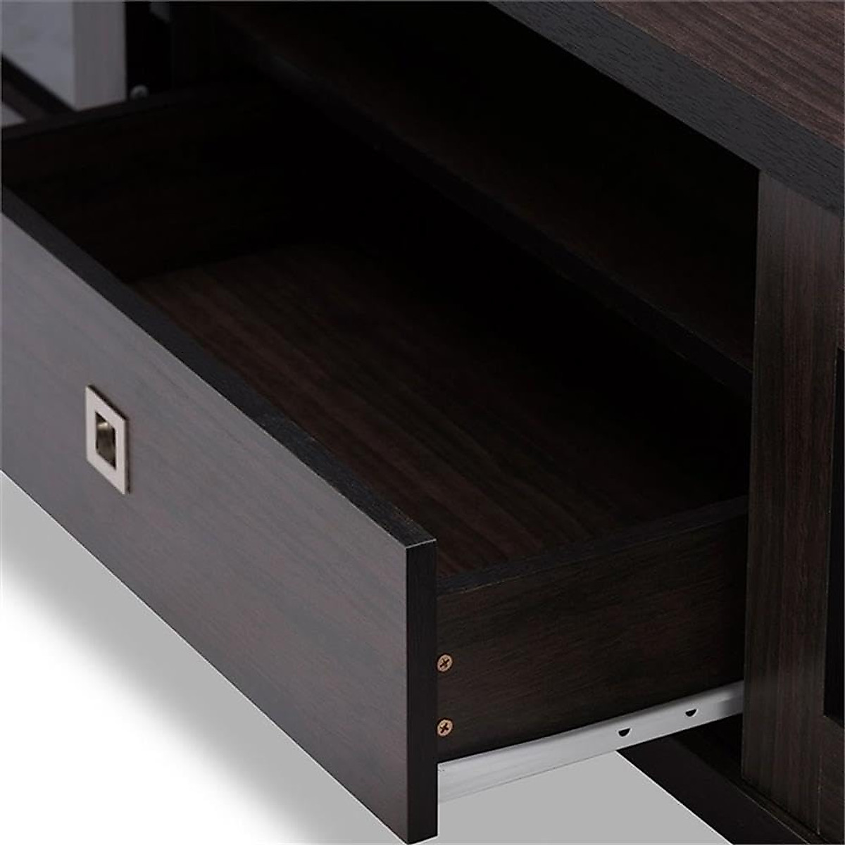 Baxton Studio Beasley 5-Shelf Wood TV Stand, Dark Brown (118-6481-HiT)