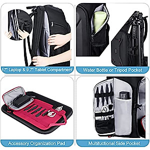 Endurax Large Camera Backpack Drone Hardshell for DSLR and DJI Phantom 3/4, Mavic Pro, Mavic Air with Waterproof Rain Cover and Cutomizable Dividers