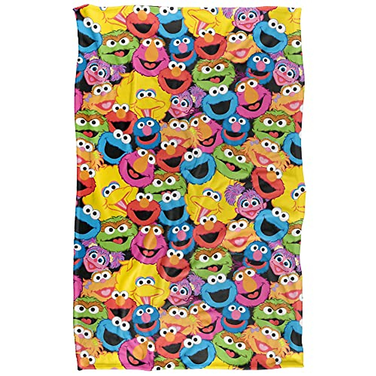 Sesame Street Character Head Collage Officially Licensed Silky Touch Super Soft Throw Blanket 36" x 58"