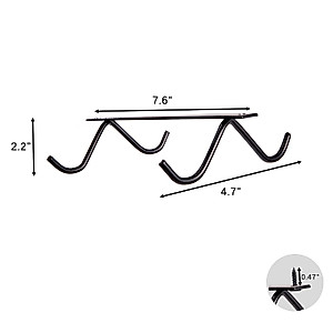 AMUFYSHH 4 Packs Mug Hooks Under Cabinet, Coffee Cup Hooks for Hanging Under Shelf, Mugs Organizer Rack with 16 Hooks for Displaying Mugs, Coffee Cups and Kitchen Utensils, Coffee Bar Accessories