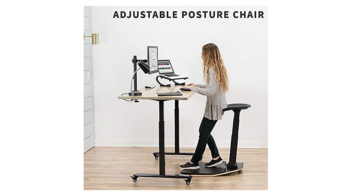 VIVO Ergonomic Leaning Perch Chair for Standing Desks