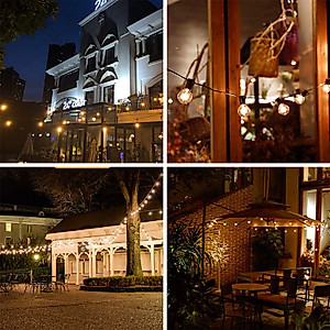 UC Outdoor String Lights, 30Pcs G40 Bulbs Globe Solar String Lights Waterproof Patio Decorative String Lights Outdoor with Remote for Backyard Garden Cafe Bistro Wedding Party,Warm White