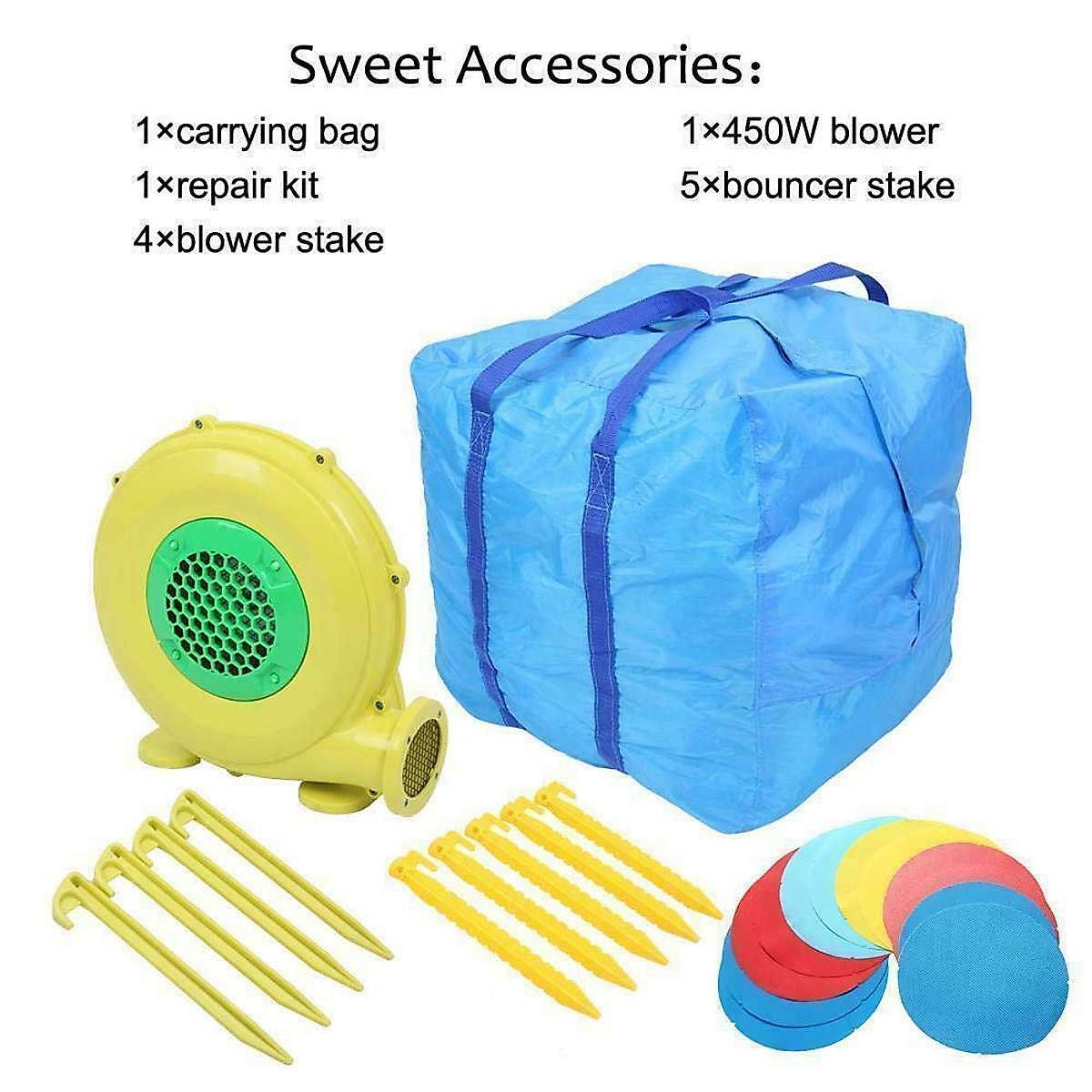 Inflatable Bounce House,Kids Castle Jumping Bouncer with Slide, for Outdoor and Indoor for Kids Summer Garden Water Party (Rocket,with Inflator)