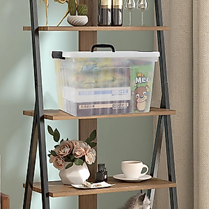 Hayixia Latching Storage Box Pack of 4, 22 Quart Storage Bins with Lids and Handles, Clear