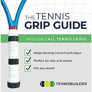 The Tennis Grip Guide by Tennisbuilder | Designed for Adults and Kids Tennis Racket | from Advanced to Beginner Tennis Players (Small, 3 Pack)