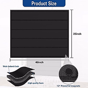 Fireplace Cover, Magnetic Fireplace Blocker Blanket Stops Heat Loss, Indoor Fireplace Draft Stopper Save Energy, Magnetic Fireplace Draft Cover for Iron Fireplace Frame(46" W x 35" H)