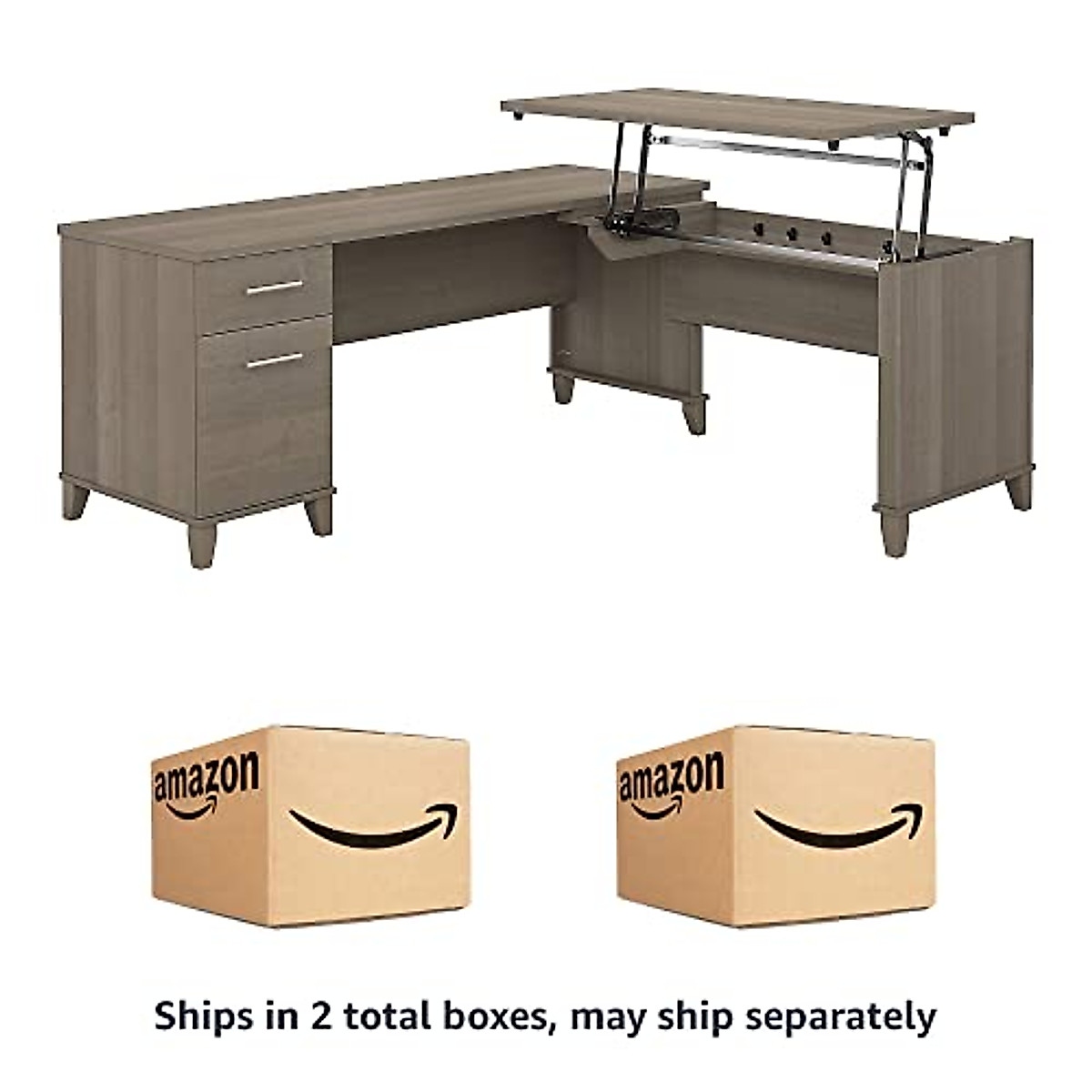 Bush Furniture Somerset 72W 3 Position Sit to Stand L Shaped Desk