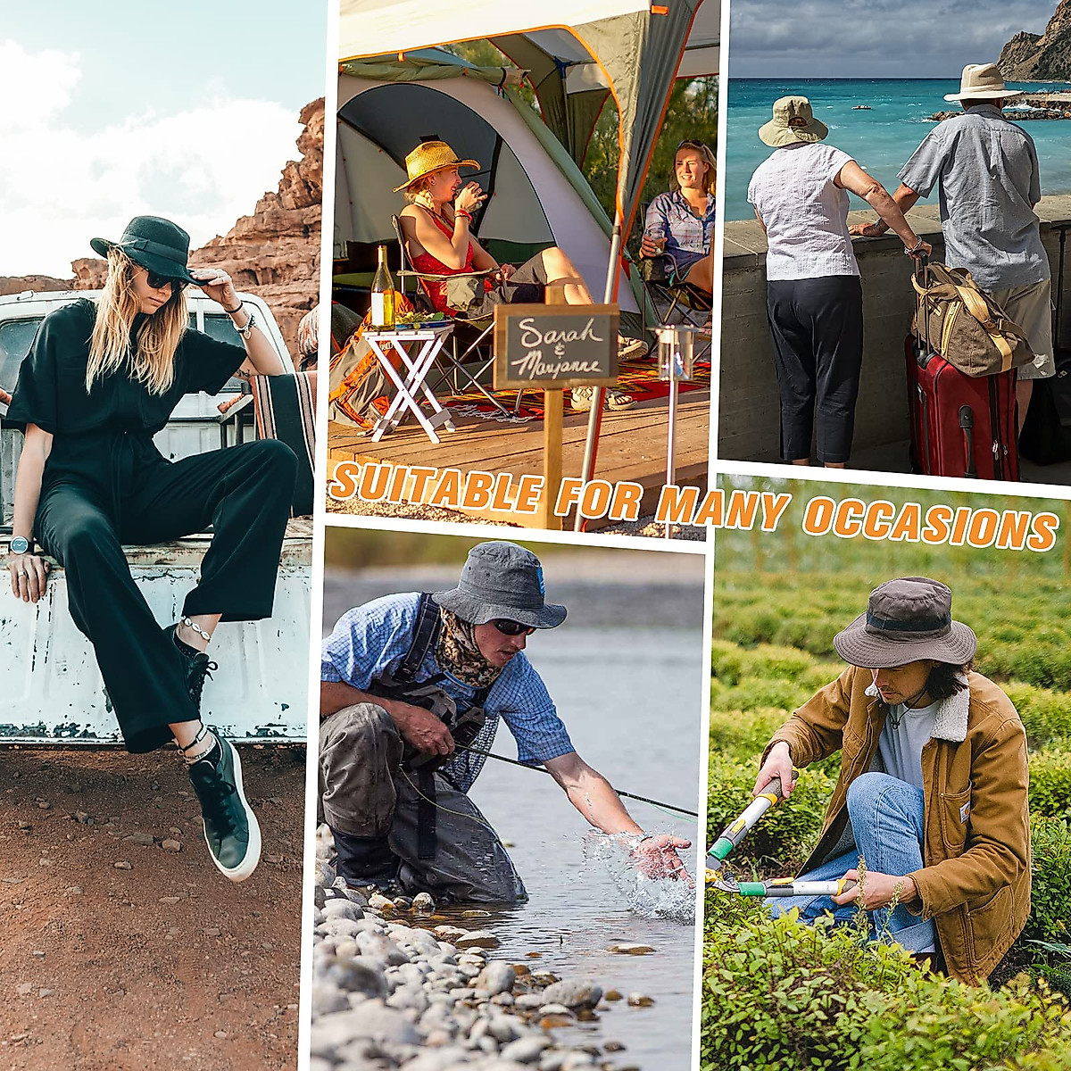 Bucket Hats for Woman Packable Sun Hat Women Uv Protection Sunhat White Bucket Hat Beach Hiking Gardening Fishing for Women