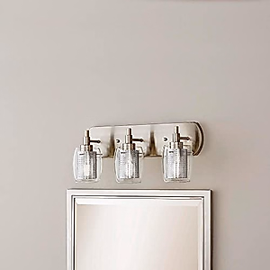 Hampton Bay 18759-4 Lettie Arnstein 3 Satin Nickel Wall Mount Vanity Light, See Picture