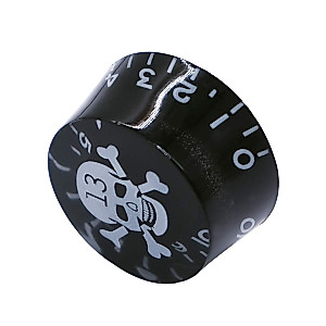 mxuteuk 4pcs Skull Electric Guitar Knob Bass Top Hat Knobs Speed Volume Tone AMP Effect Pedal Control Knobs Black with White KNOB-S12