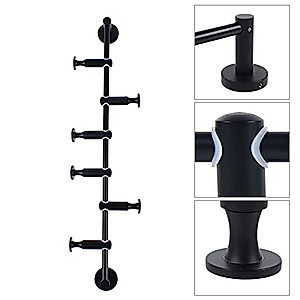 DNYSYSJ Rotating Coat Hooks, Wall-Mounted Coat Hooks Coat Rack, Vertical Wall Hanger with 6 Swivel Arms, Towel Hooks for Bathroom, Entryway Hooks for Scarves, Clothes, Handbags (Black)
