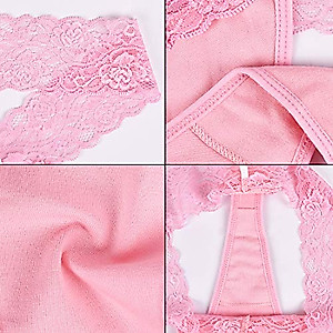 Sunm Boutique 8 Pack Lace Thongs for Women Thong Underwear Panties Low Waist (Multi, Medium)