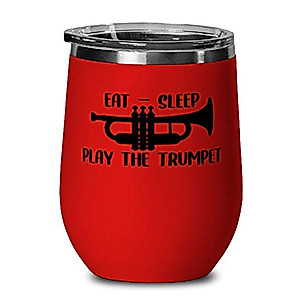Trumpet Wine Glass, Wine Tumbler Red, Trumpet Stainless Steel Insulated Lid Wine Glass Mug Cup Present Idea